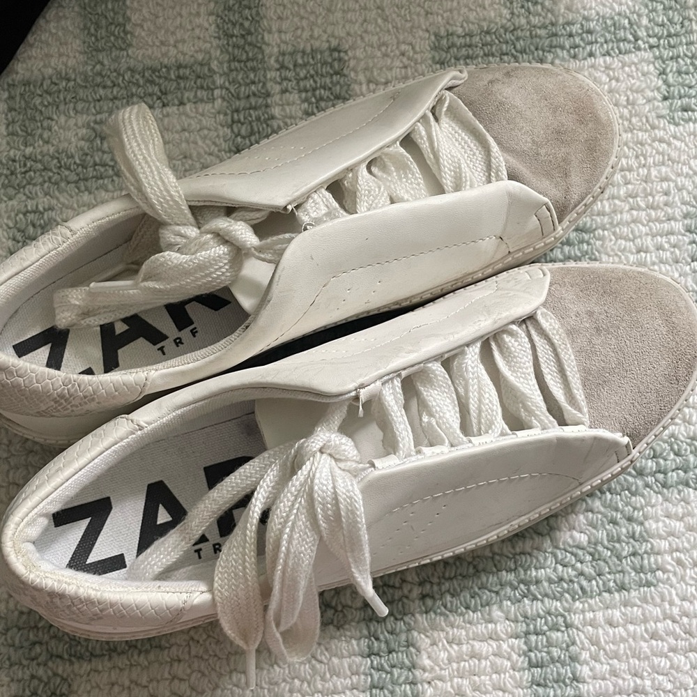 Zara Trf Platform White Sneakers - Gem